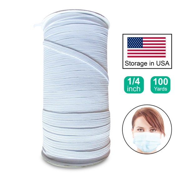 100 Yards Length 1/4 Inch Braided Elastic Band White String | Etsy