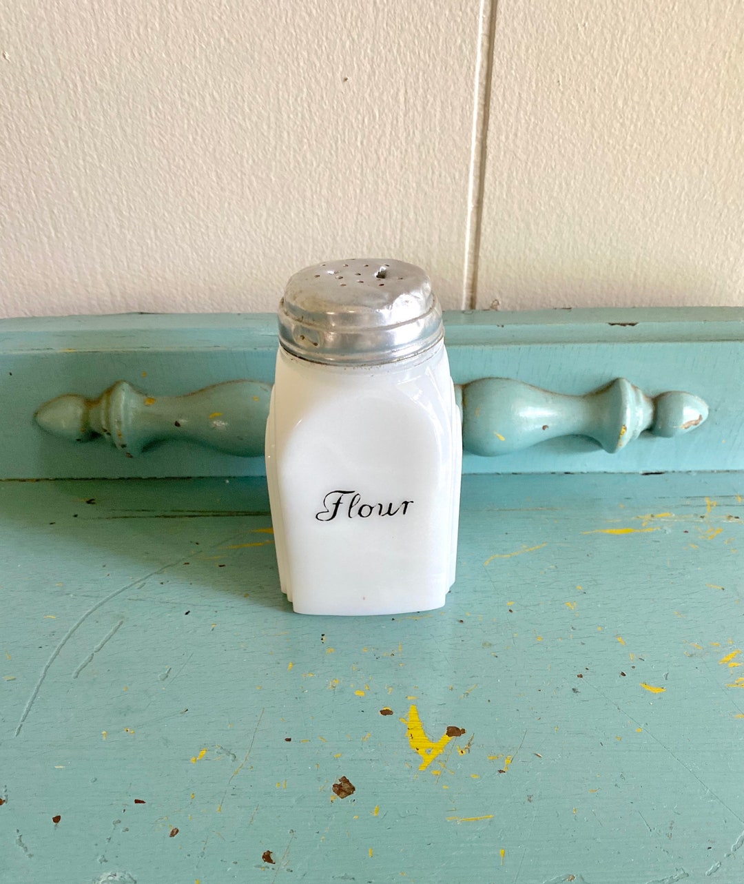 Vintage | Milk Glass Flour Shaker - Etsy