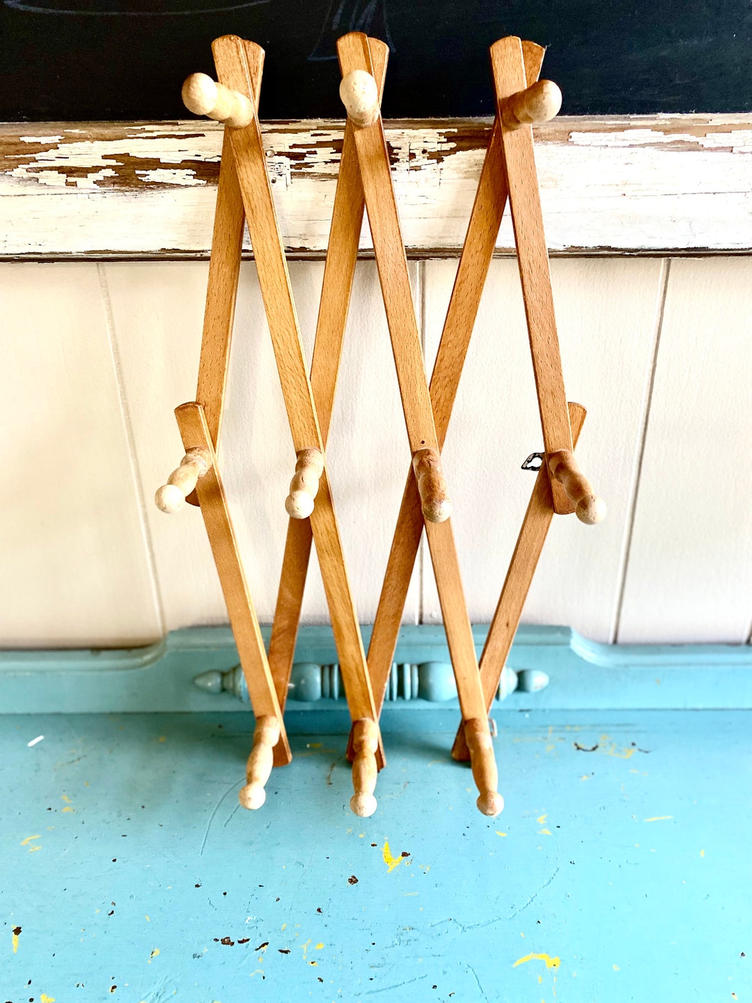 Vintage | Wooden Accordion Rack - Etsy