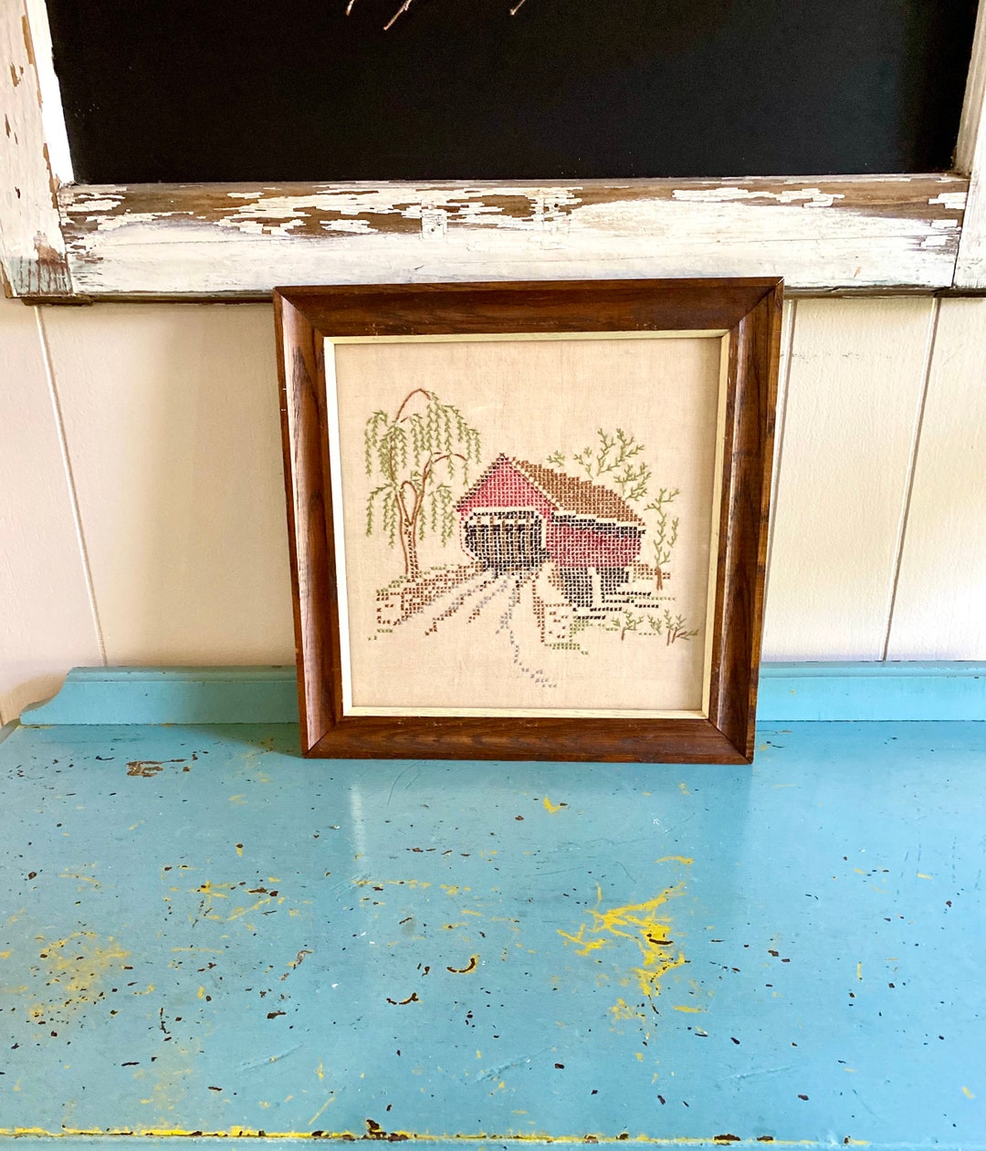 Vintage Covered Bridge Cross Stitch - Etsy