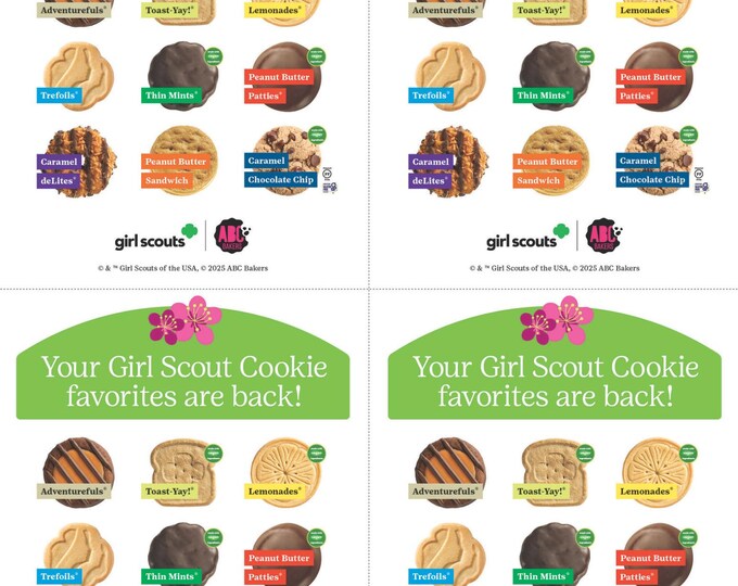 ABC Girl Scout Cookie Booth Tally Cookies Count Sheet Printable Smart ...