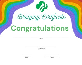 Junior to Cadette Bridging Certificate Scouts Bridging Ceremony ...
