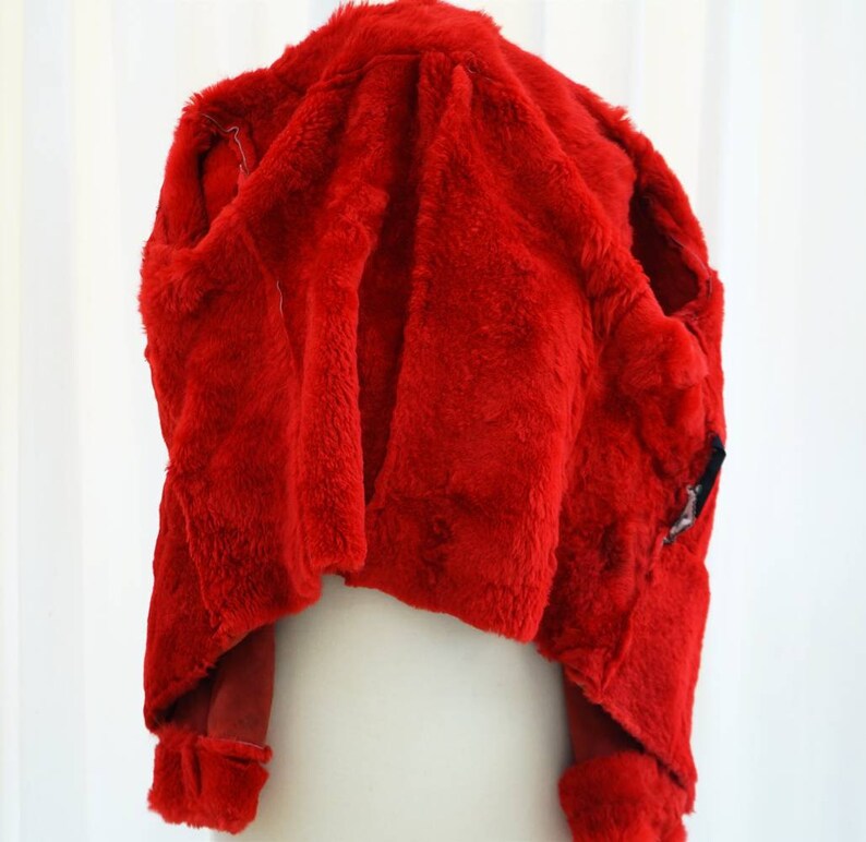 GALLOTTI Red Shearling Jacket. Real Sheepskin Coat. Pale Red - Etsy