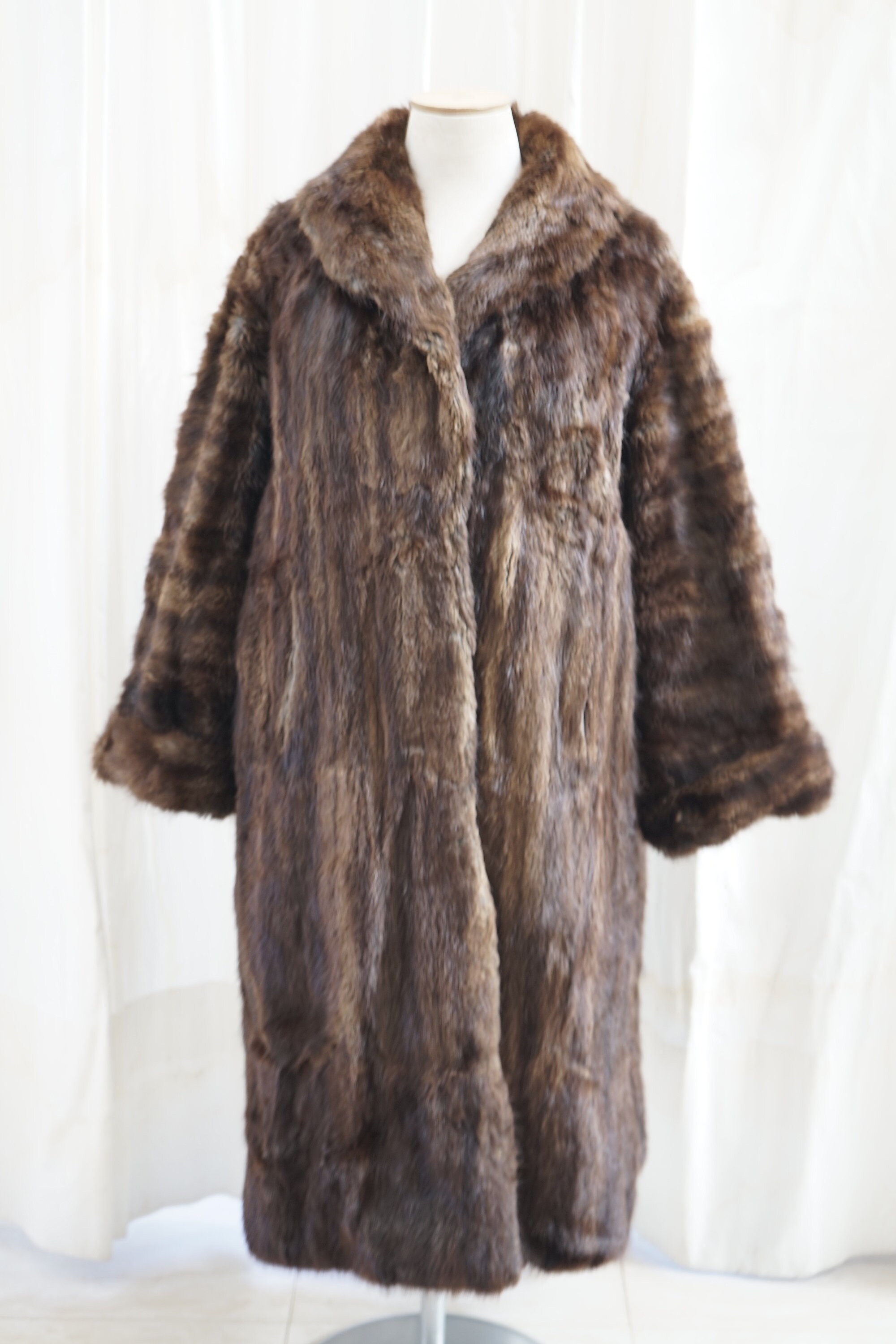 Maxi Brown Fur Coat, Teddy Bear Coat, Real Fur Coat, Women's Full ...