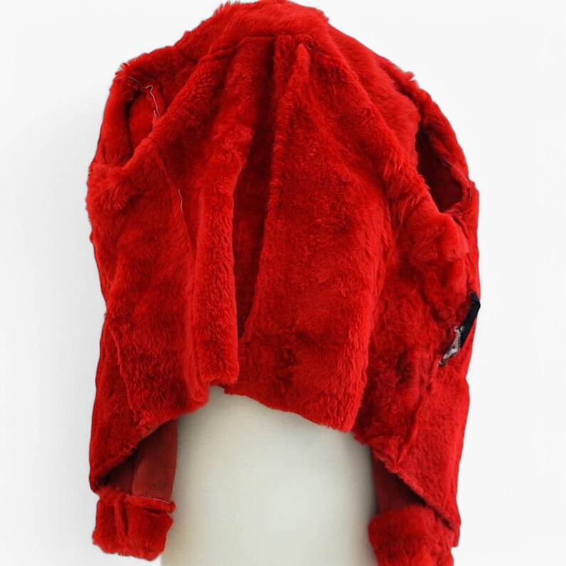 Gallotti Red Shearling Coat Women Real Leather Sheepskin Lambskin ...