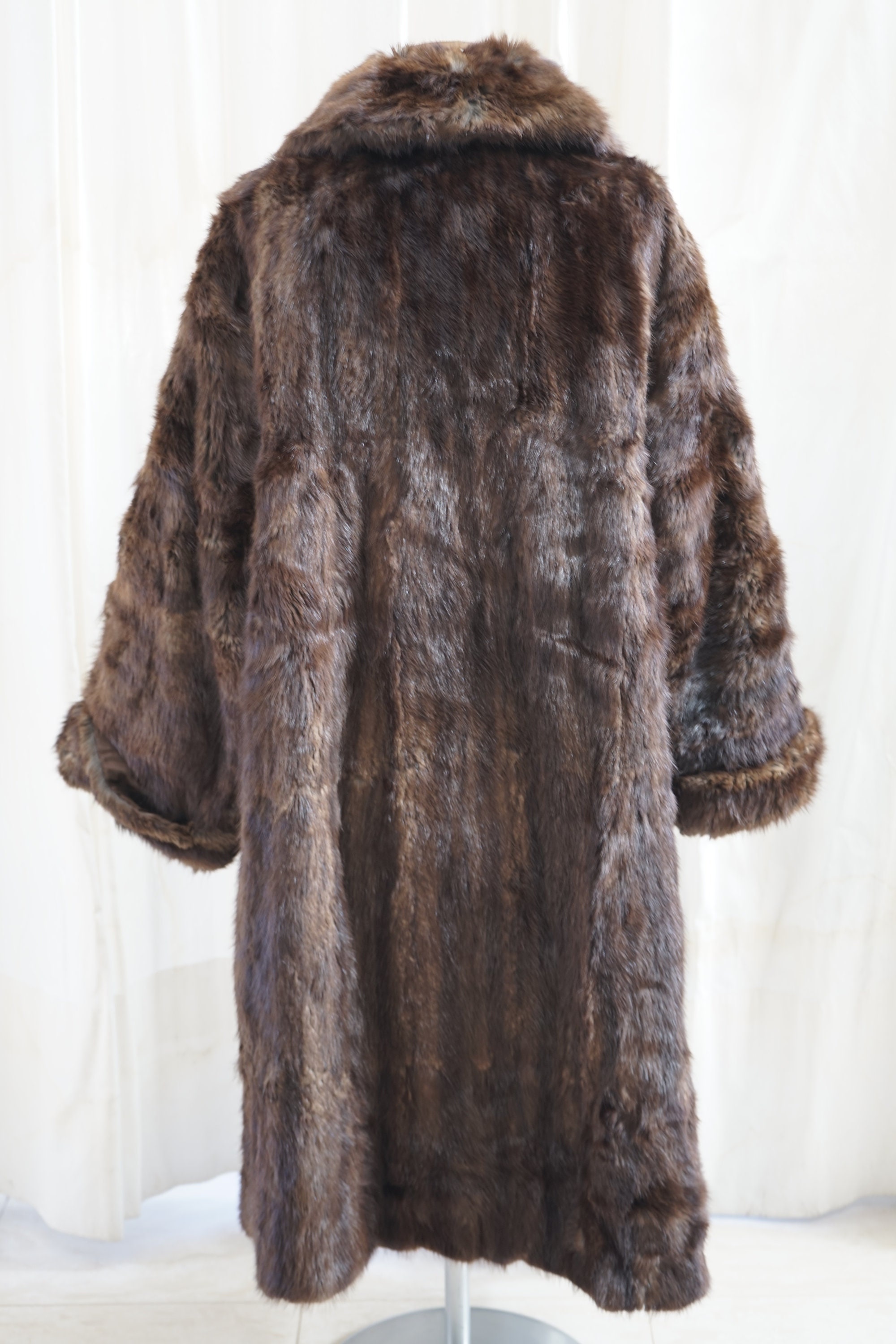 Maxi Brown Fur Coat, Teddy Bear Coat, Real Fur Coat, Women's Full ...