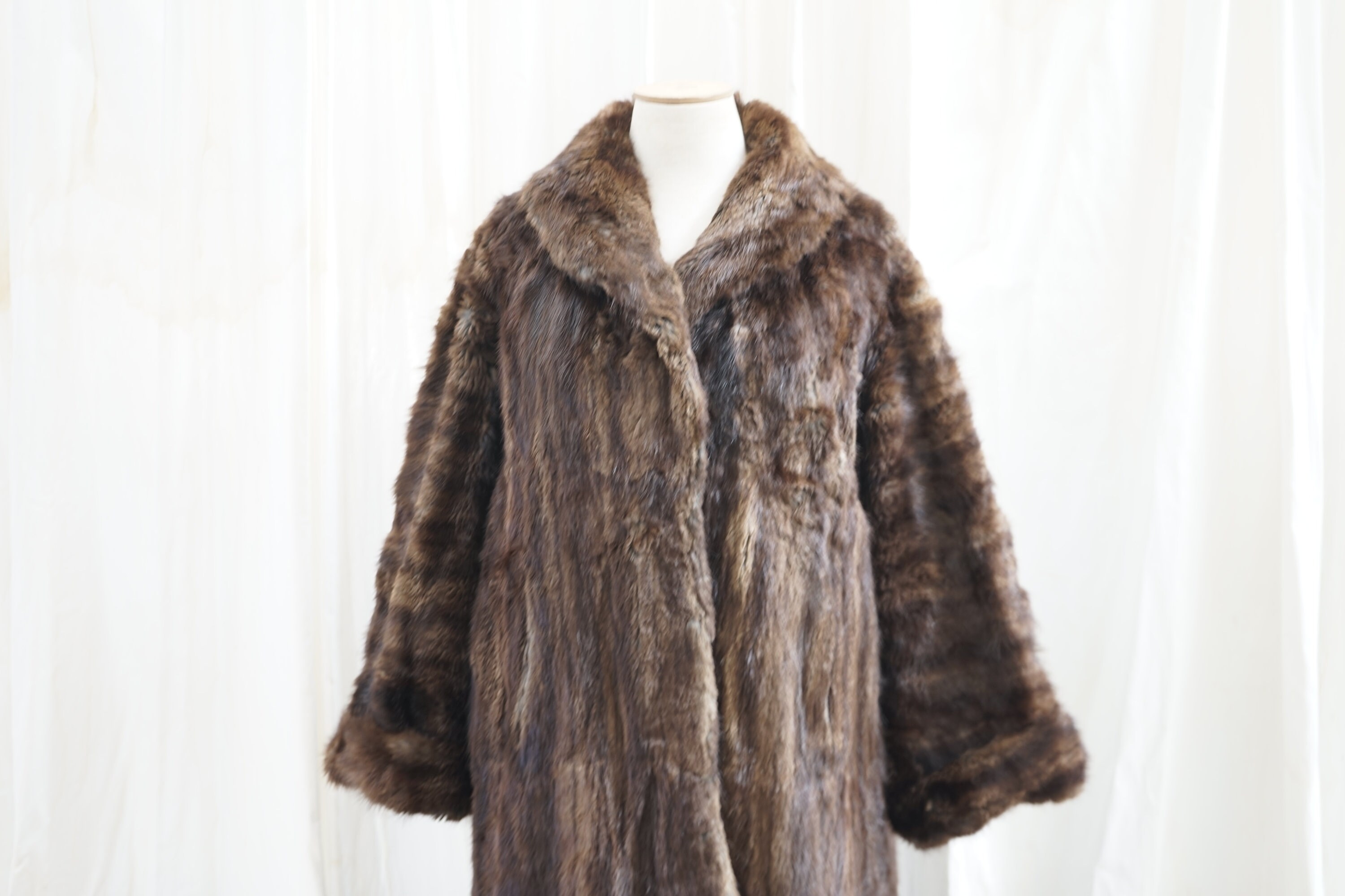 Maxi Brown Fur Coat, Teddy Bear Coat, Real Fur Coat, Women's Full ...