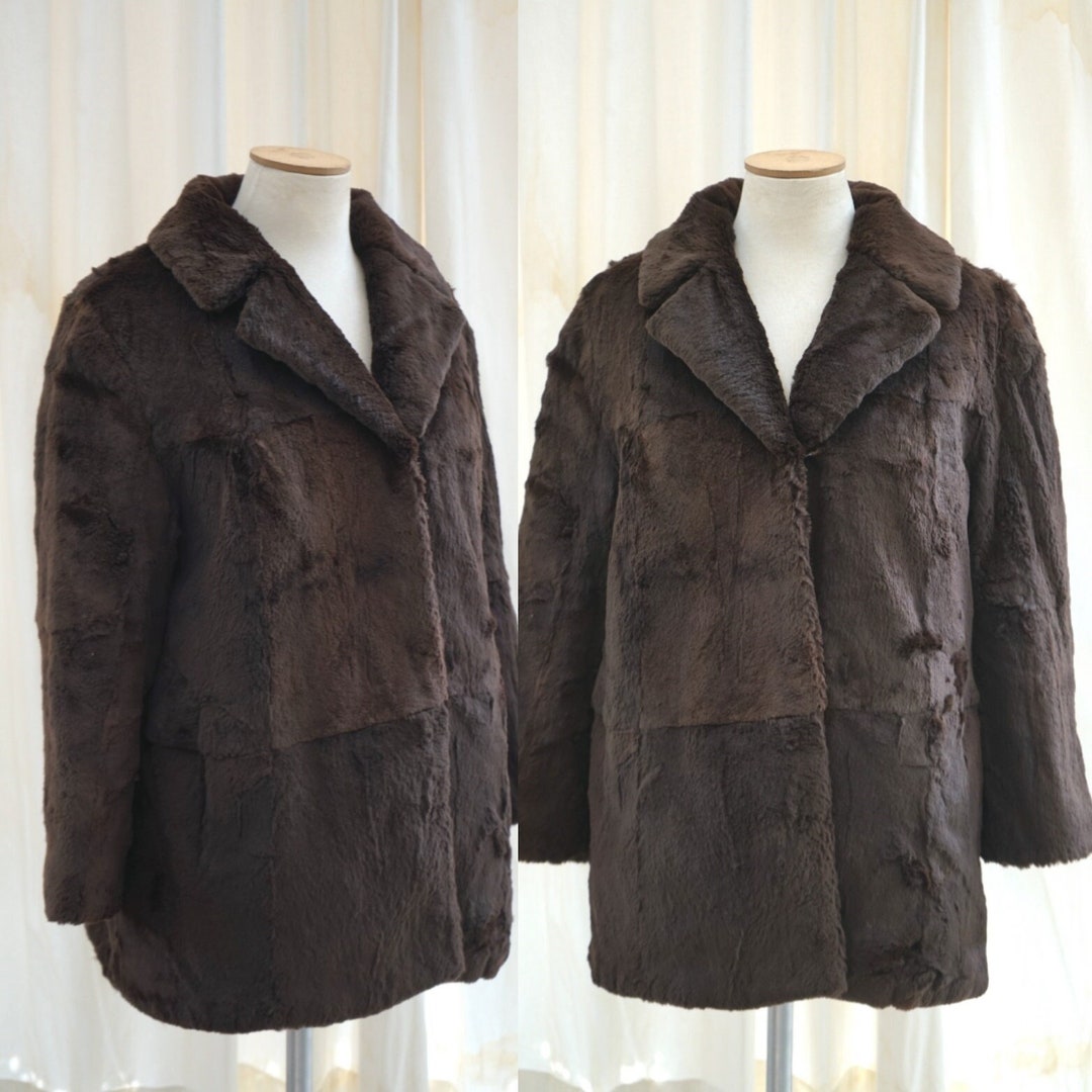 60s Fur Coat Luxurious Coat Opera Coat Brown Retro Teddy Bear Fur Coat ...