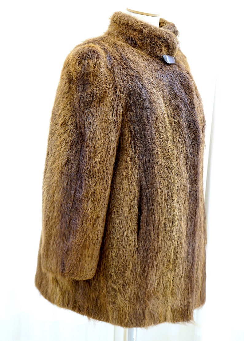 Long Hair Nutria Fur Coat. Vintage Brown Fur. Ladies Ombre Classic ...