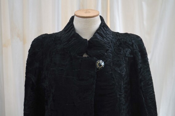 Real Black Astrakhan Coat. Vintage Black Persian Lamb… - Gem