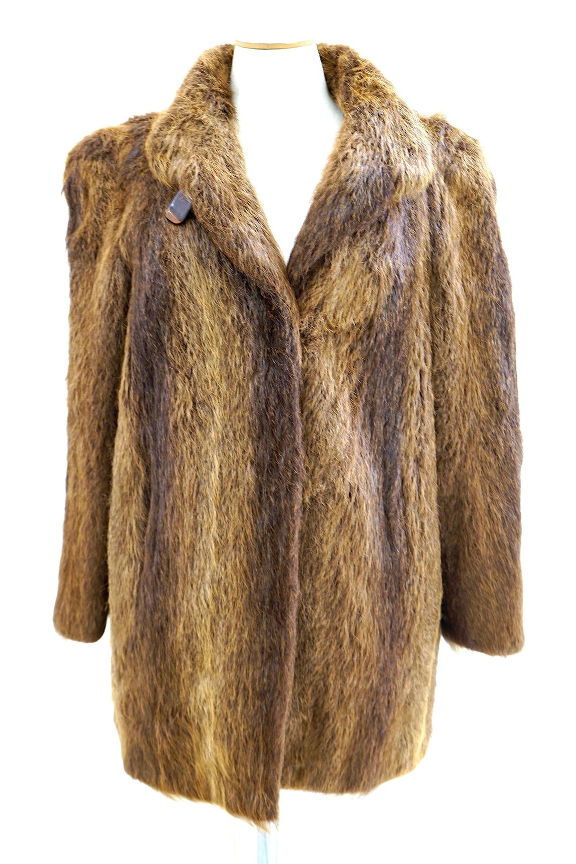 Long Hair Nutria Fur Coat. Vintage Brown Fur. Ladies Ombre Classic ...