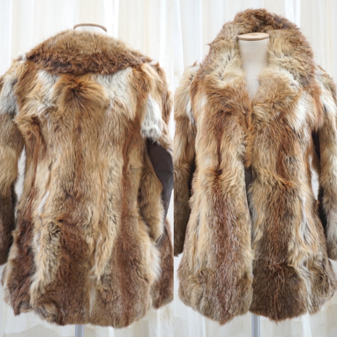 Fox Fur Coat, Vintage Real Fur Overcoat, Women's Winter Coats, Short ...