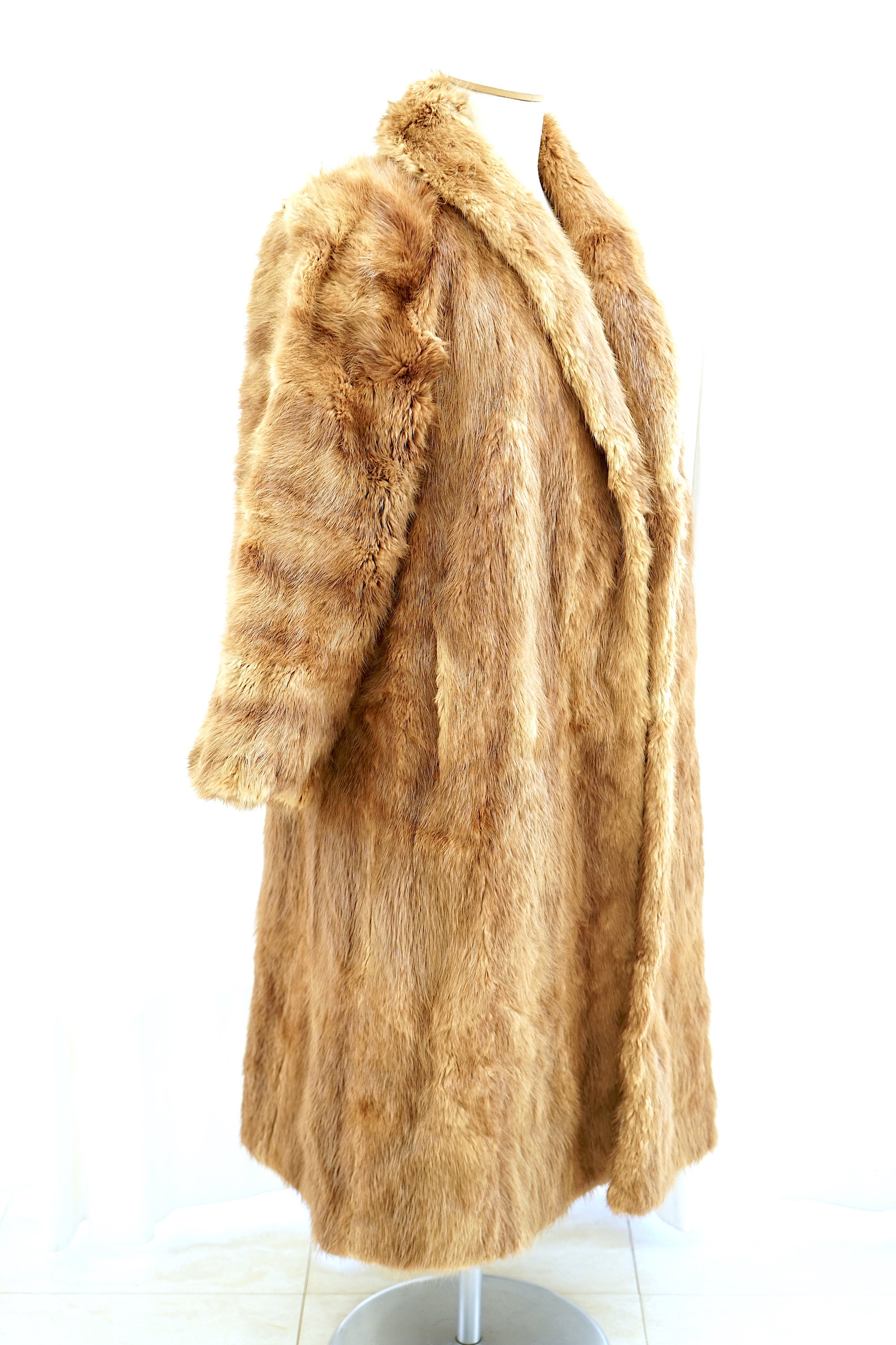 60's Beige Fur Coat. Women's Real Fur. Bohemian Fur Coat. Vintage Fur ...