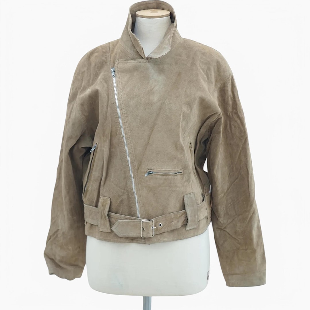 Beige Aviator Bomber Jacket. 90s Vintage USA Pilot Lether Jacket /'s ...