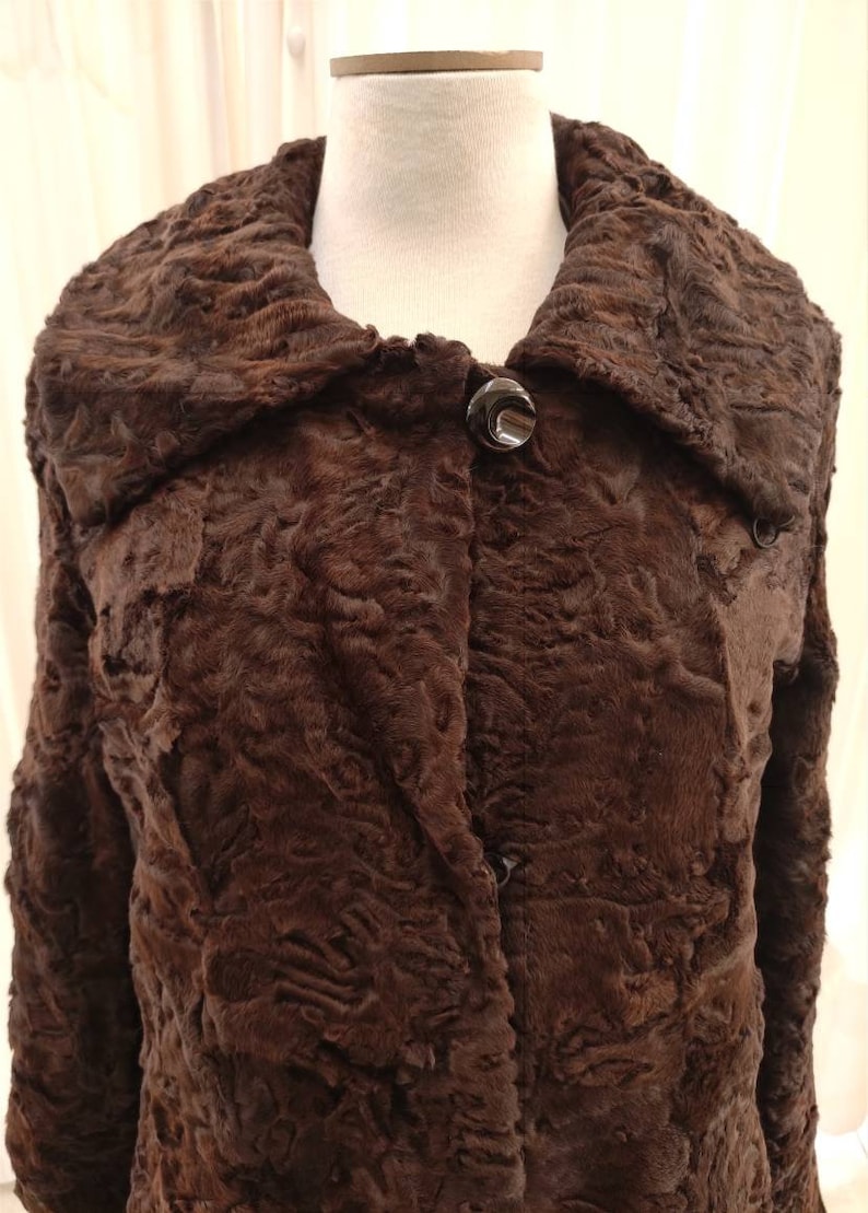 Vintage Astrakhan Fur Coat. Swakara Jacket Persian Lamb Fur Karakul ...