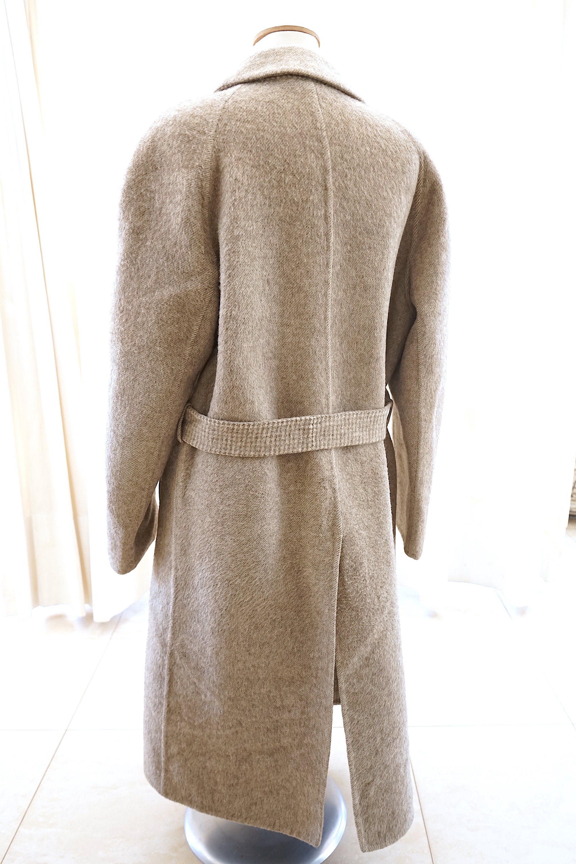 HERNO Off-white Alpaca Wool Coat. Beige Belted Baby Alpaca - Etsy