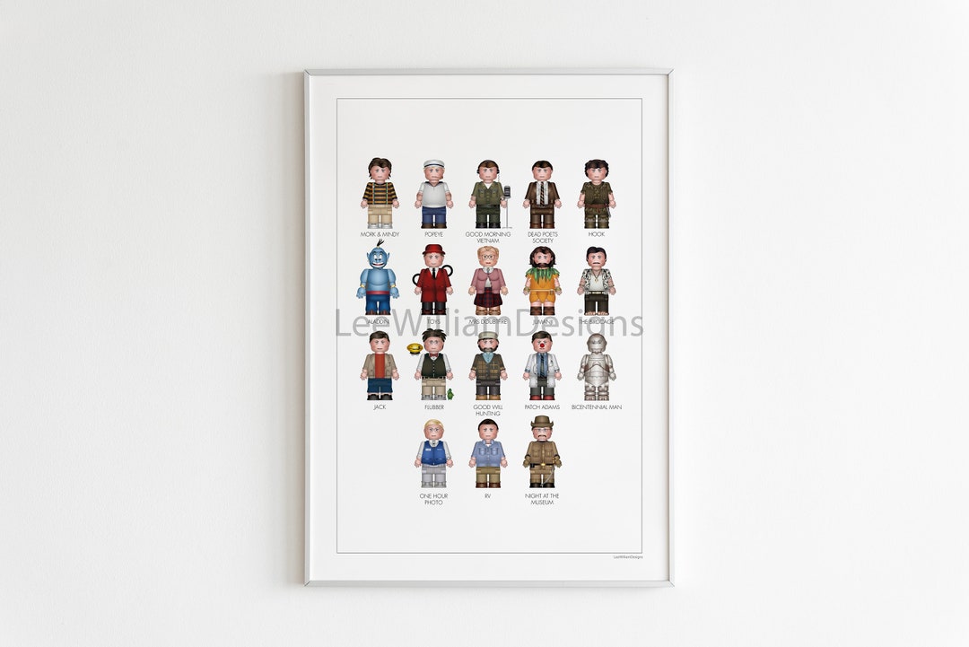 Robin Williams Iconic Characters Toy Figure Inspired Illustrated ...