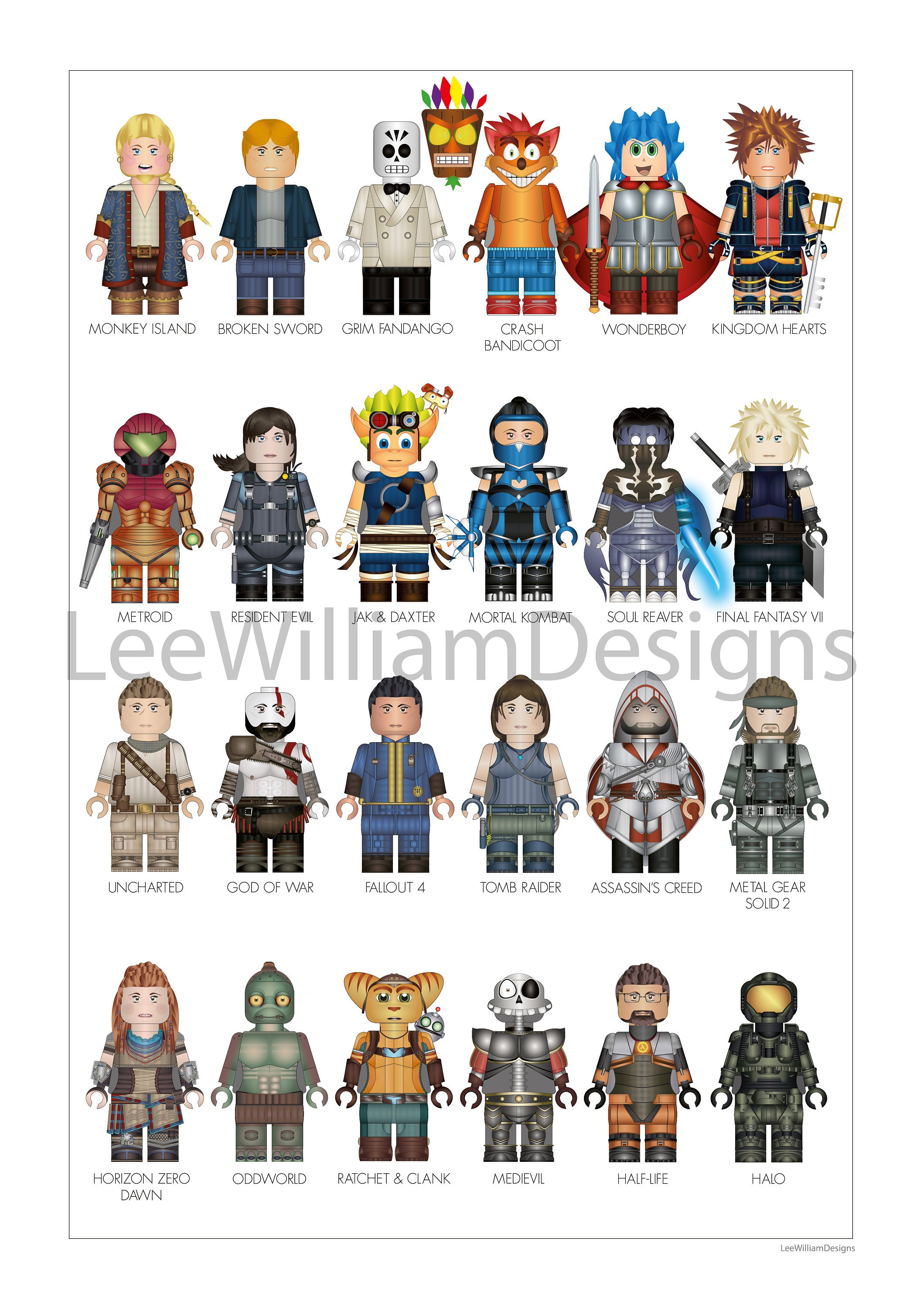 Popular Gaming Character Toy Figure Inspired Illustrated Artwork | Art ...
