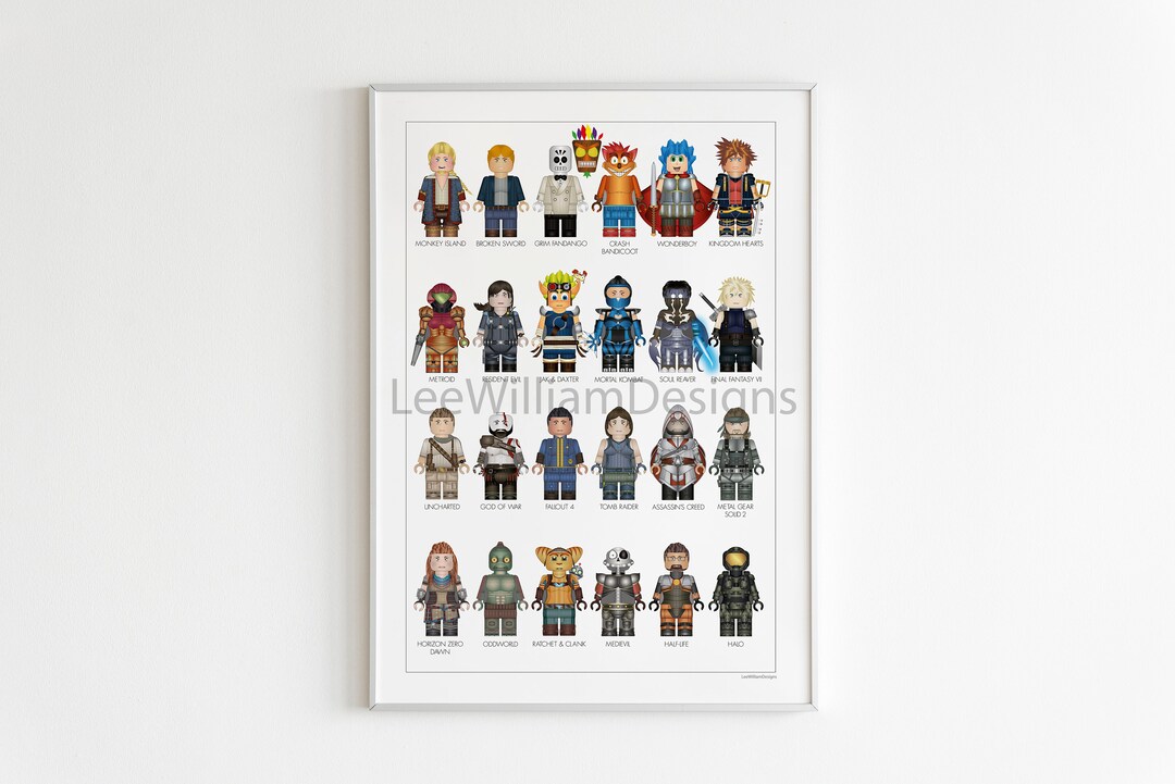 Popular Gaming Character Toy Figure Inspired Illustrated Artwork Art ...