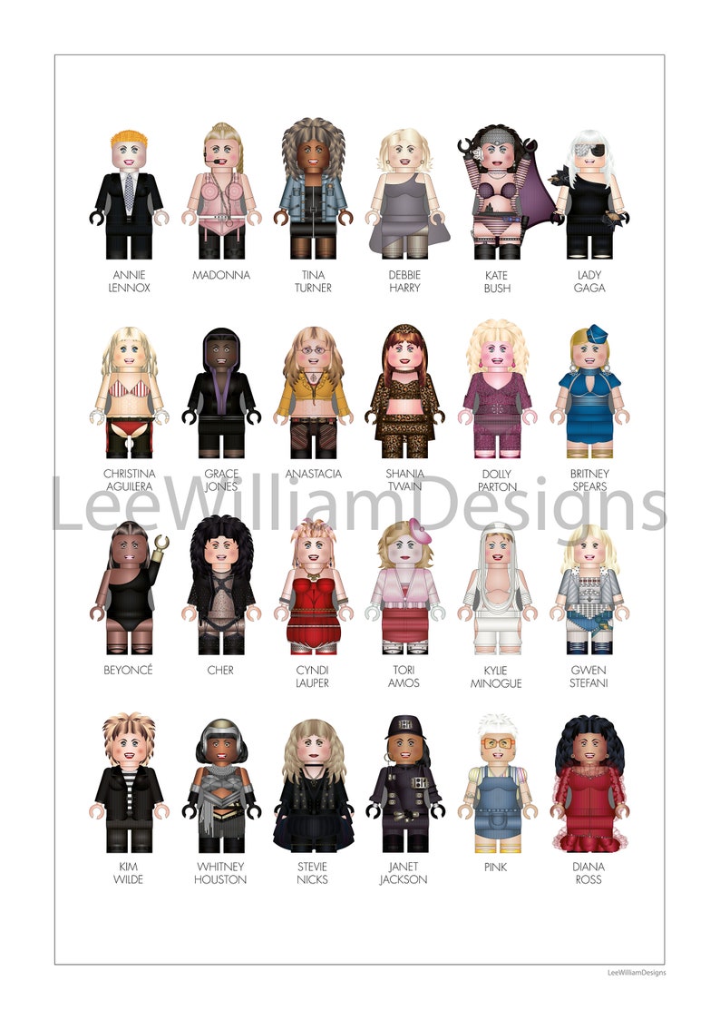 Iconic Women in Music Toy Figure Inspired Illustrated Artwork | Art ...