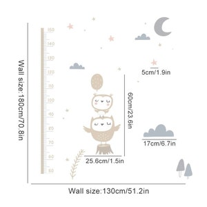 Height Measurement Wall Sticker, Lion and Hippo Wall Decal, Height ...