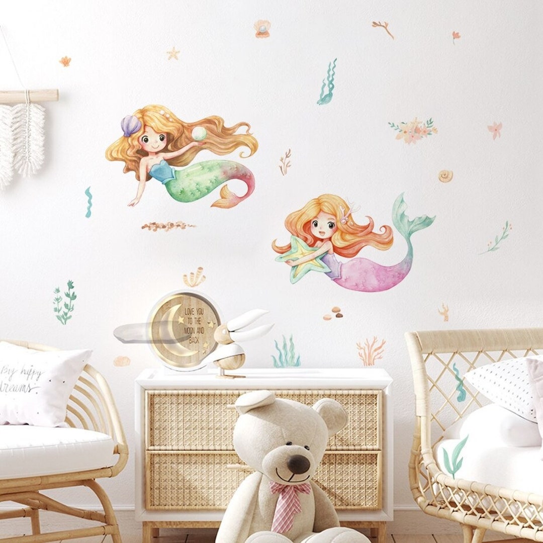 Magical Mermaid Wall Art, Underwater Theme Nursery, Ocean Inspired Wall ...