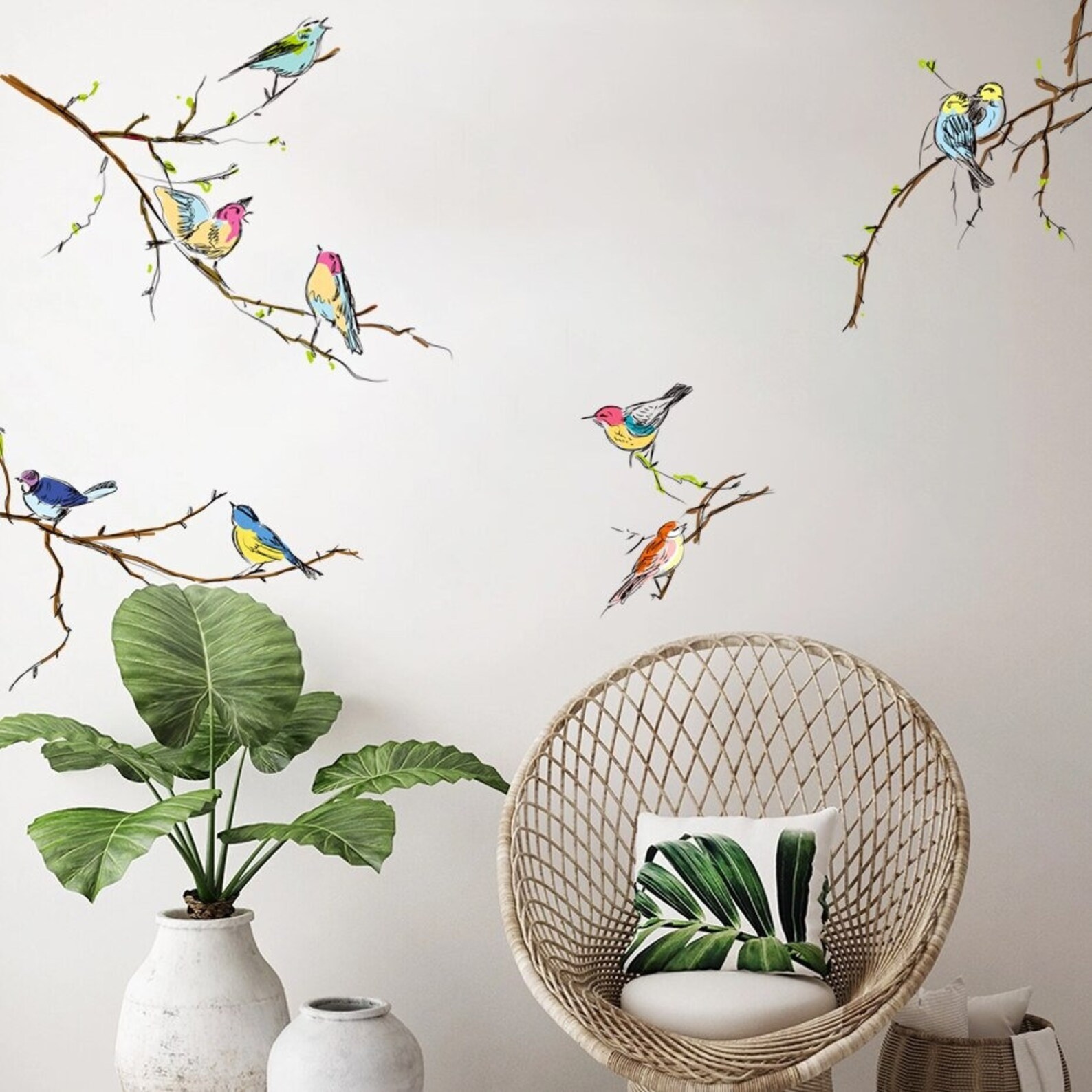 Wildlife Bird Wall Stickers / Tit / Sparrow / Finch / - Etsy UK