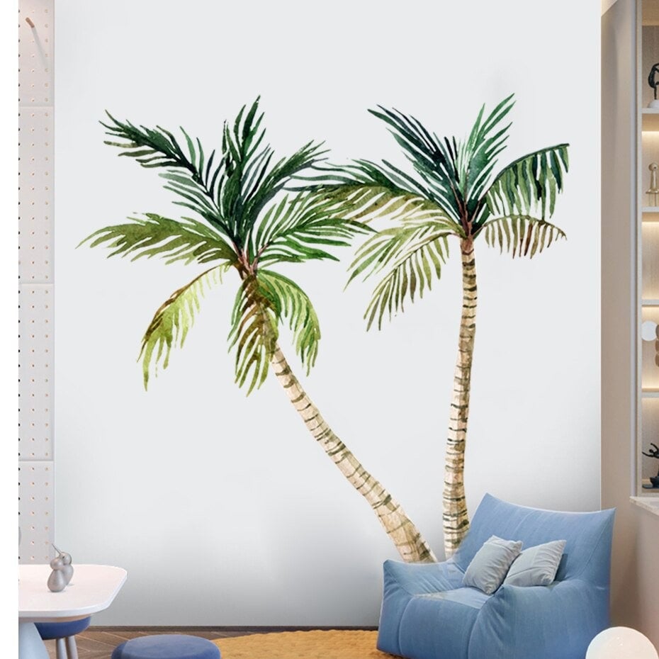 Palm Tree Wall Decal Palm Tree Wall Sticker Tropical Palm - Etsy