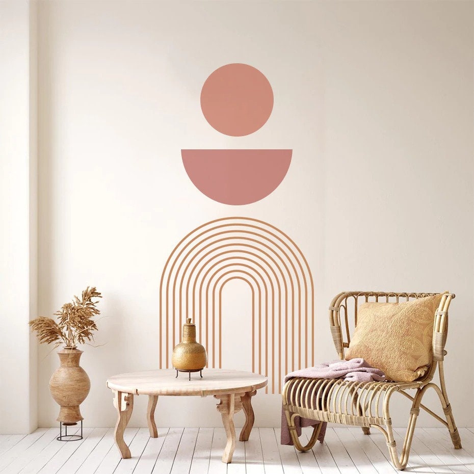 Abstract Shapes Lines Pattern Wall Sticker Decal - Etsy UK