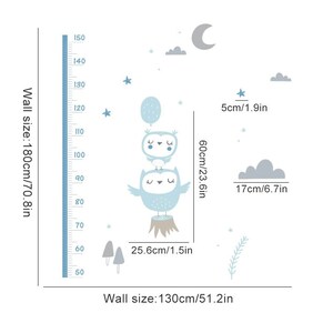 Height Measurement Wall Sticker, Lion and Hippo Wall Decal, Height ...