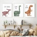 Set of 5 Dinosaur Wall Prints, Dinosaur Themed Bedroom, Dinosaur Themed ...