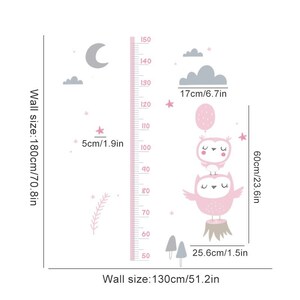 Height Measurement Wall Sticker, Lion and Hippo Wall Decal, Height ...