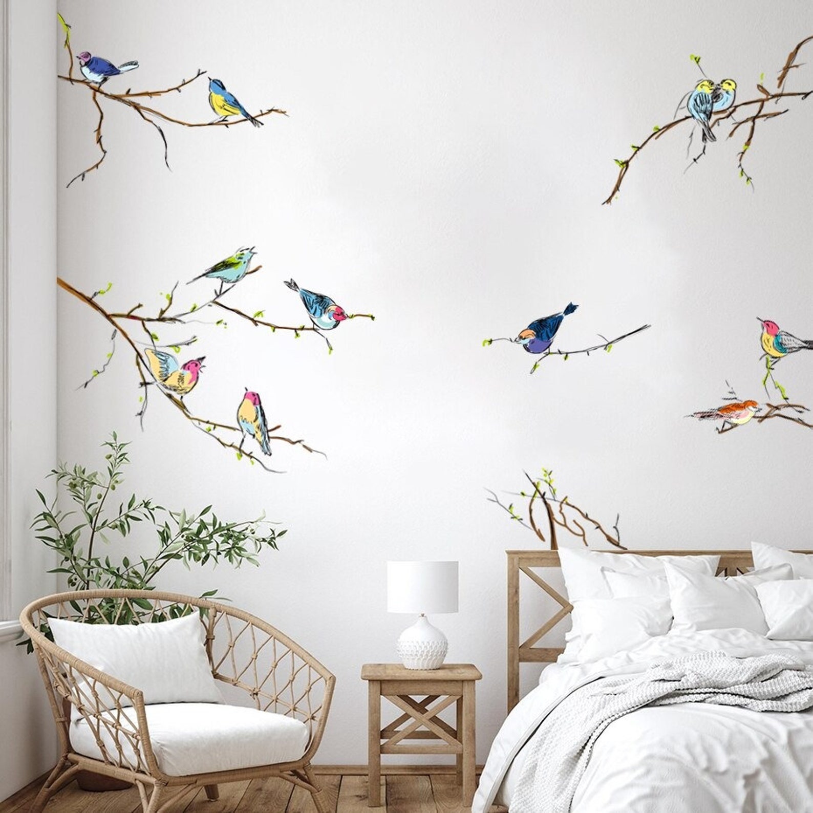 Wildlife Bird Wall Stickers / Tit / Sparrow / Finch / - Etsy UK