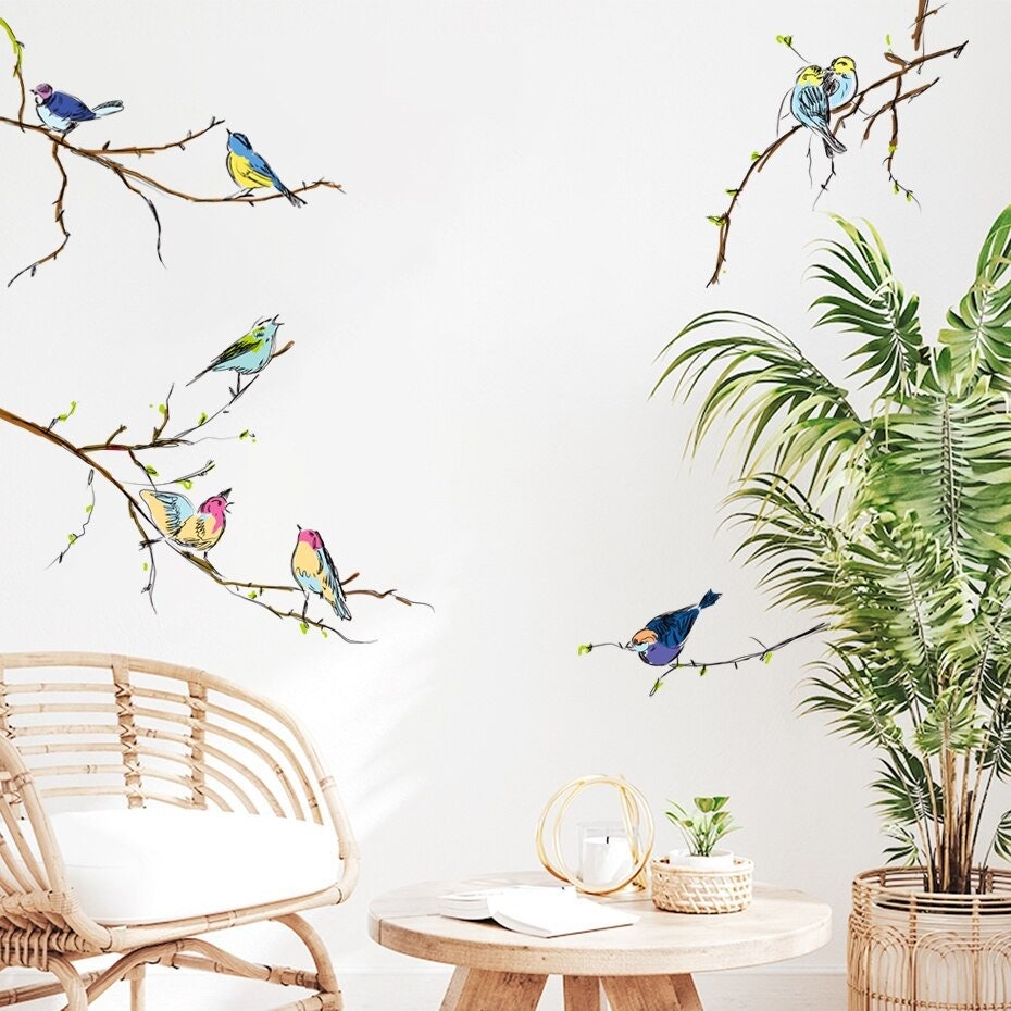 Wildlife Bird Wall Stickers / Tit / Sparrow / Finch / - Etsy UK