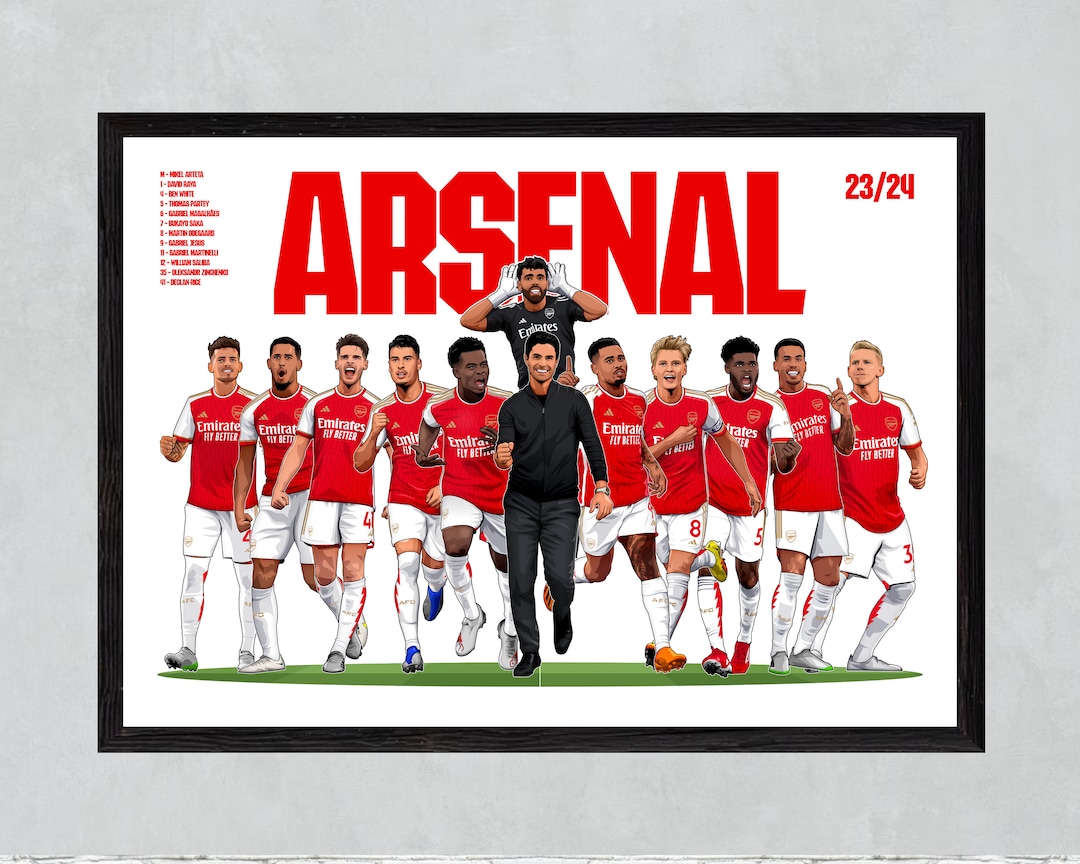 Arsenal Squad Print 23/24 A4/A3 Digital Print - Etsy UK