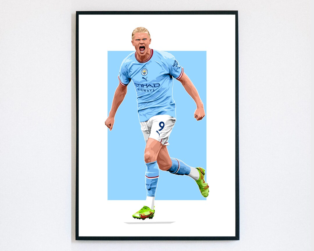 Manchester City Erling Haaland A4/A3 Print - Etsy UK