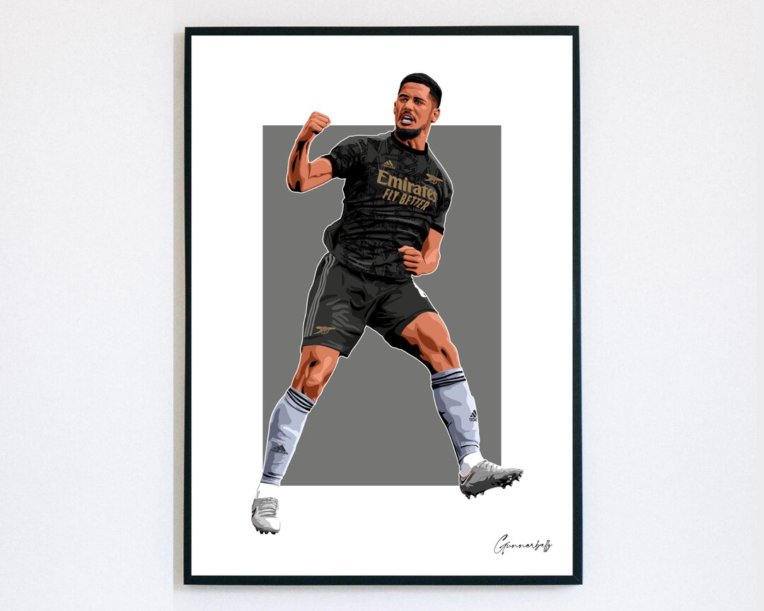 Arsenal William Saliba Away Kit A4/A3 Print - Etsy