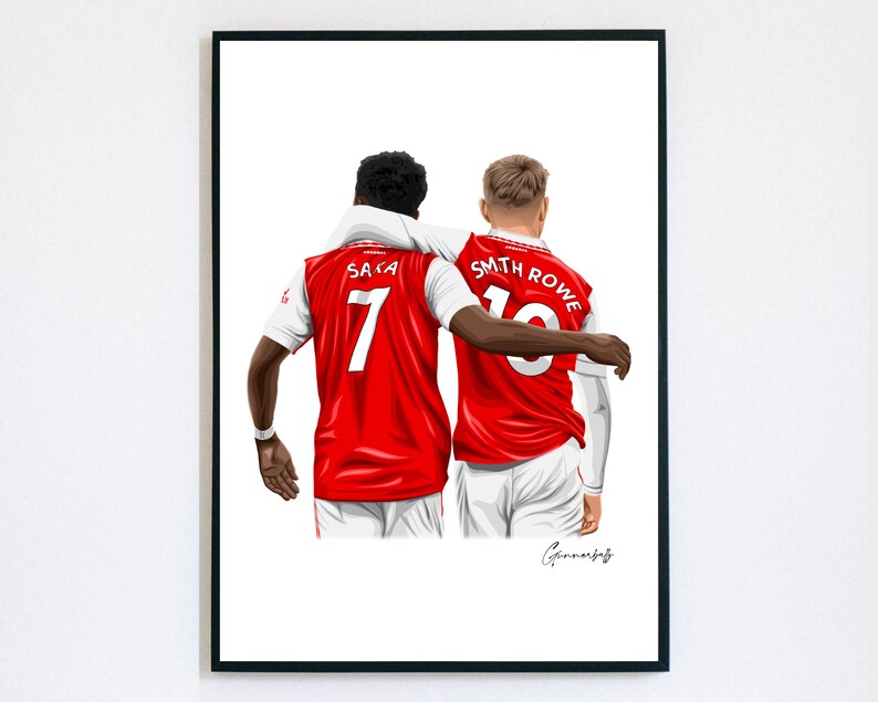 Arsenal Saka and Smith Rowe 22/23 A4/A3 Print - Etsy