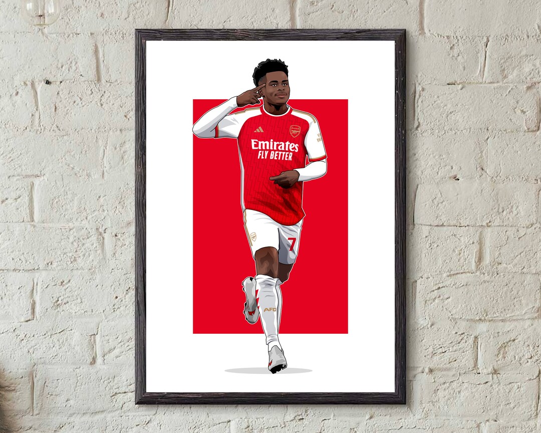 Arsenal Bukayo Saka A4/A3 Digital Print - Etsy UK