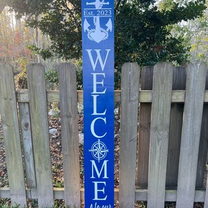 Nautical Welcome Sign, BEACH HOUSE SIGN, Nautical Home Decor, Anchor ...