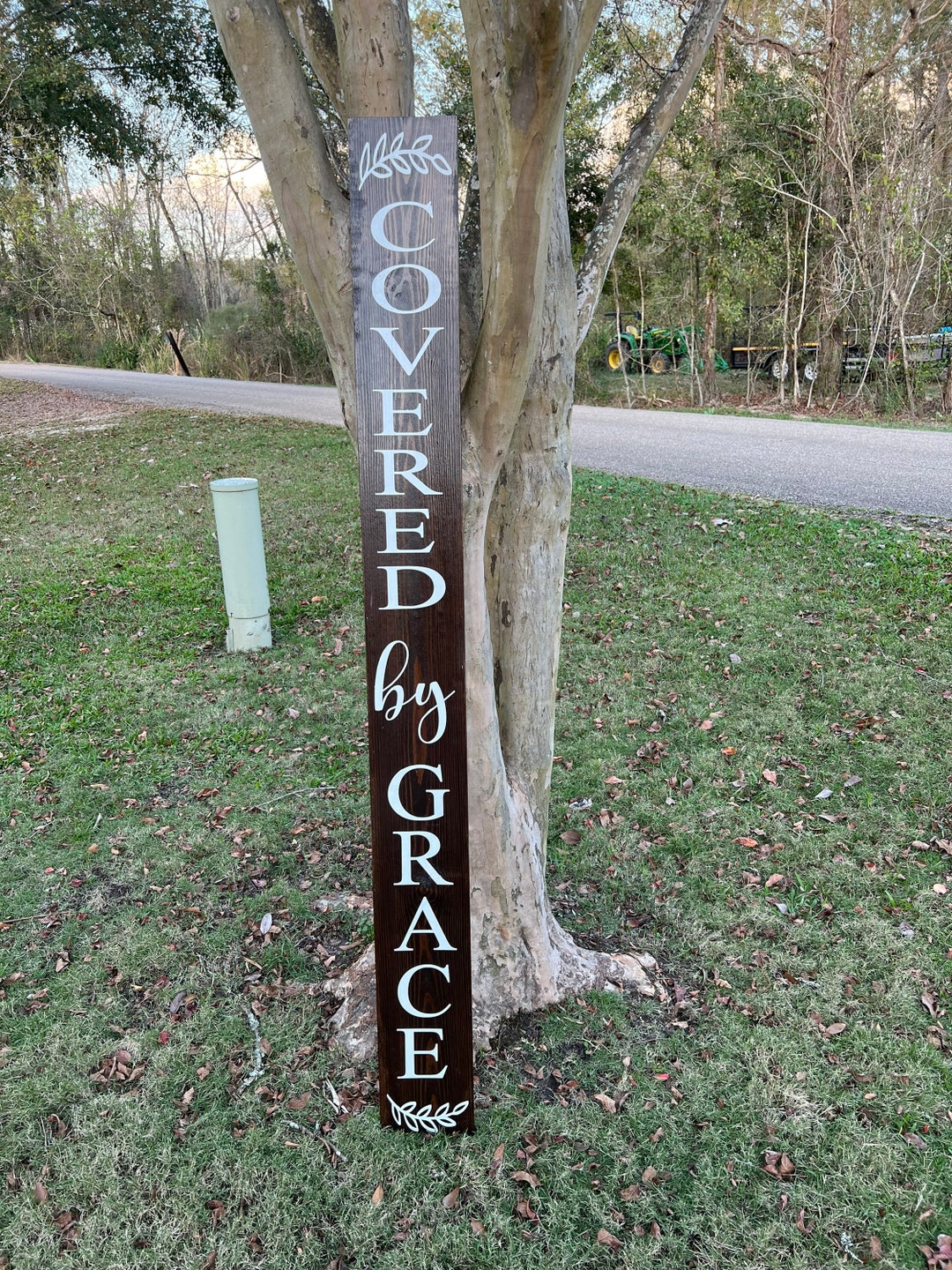 Covered by Grace, Personalized Welcome Sign, Blessed Decor, Front Porch ...