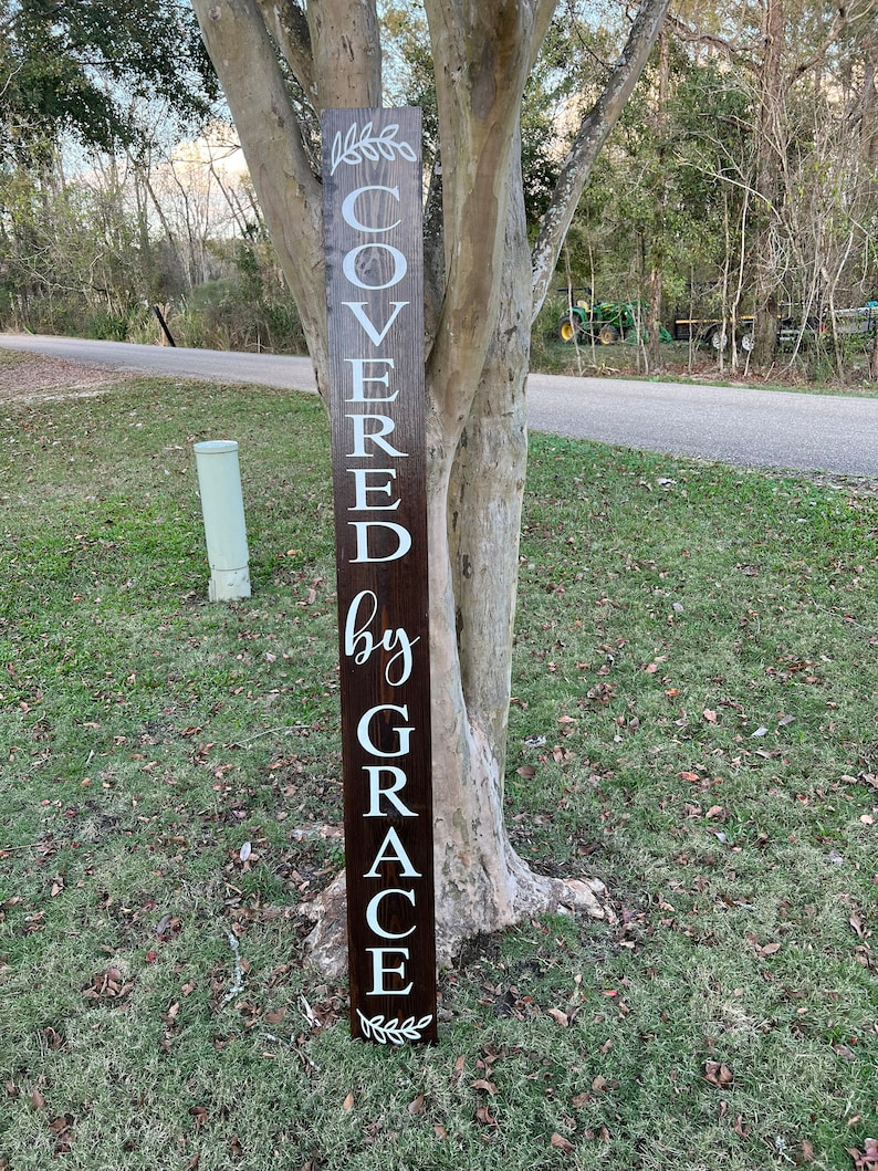 Covered by Grace Personalized Welcome Sign Blessed Decor - Etsy