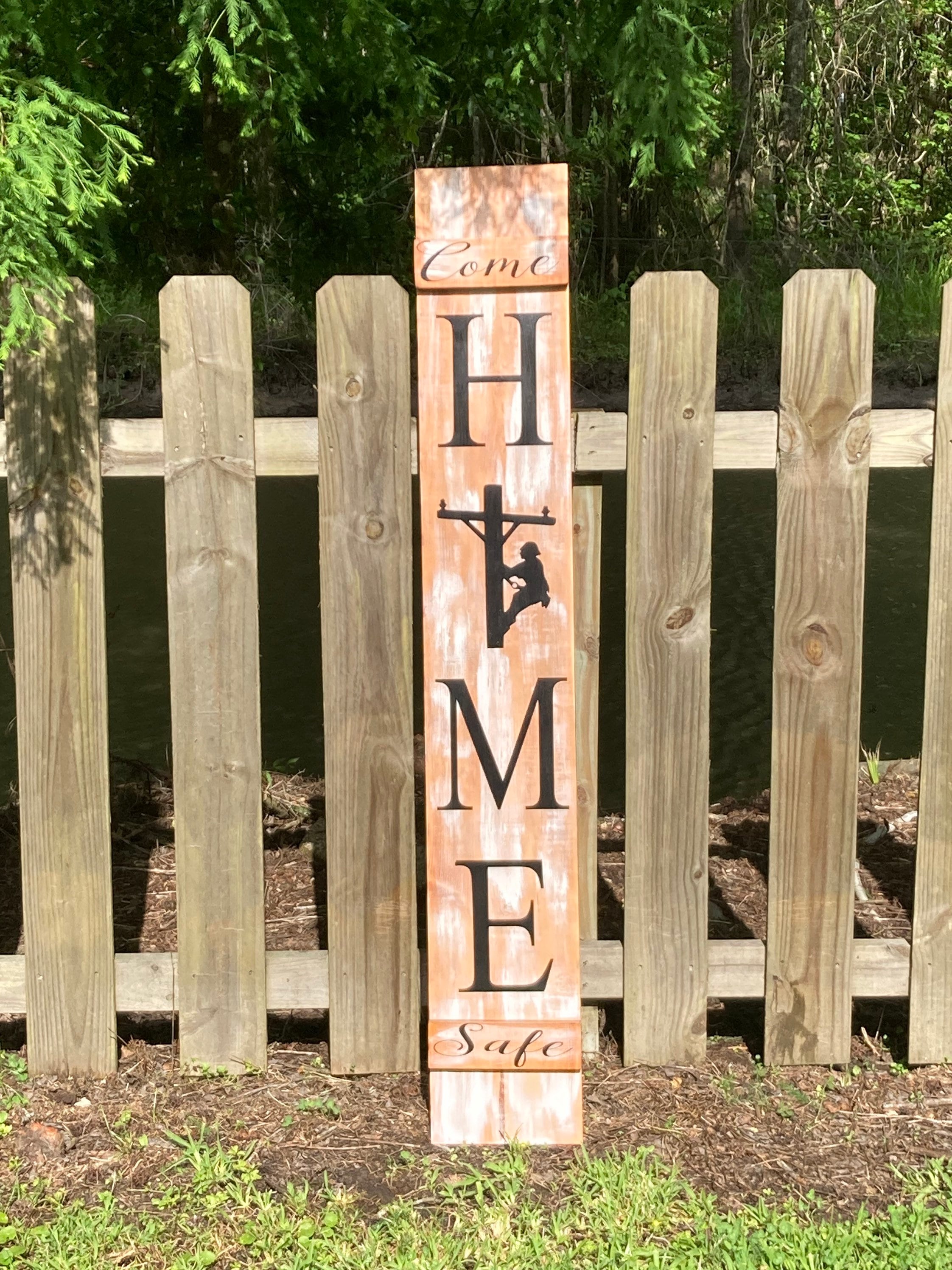 Lineman welcome sign come home safe welcome porch sign | Etsy