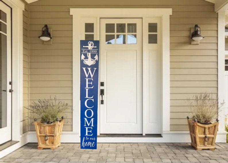 Nautical Welcome Sign BEACH HOUSE SIGN Nautical Home Decor | Etsy