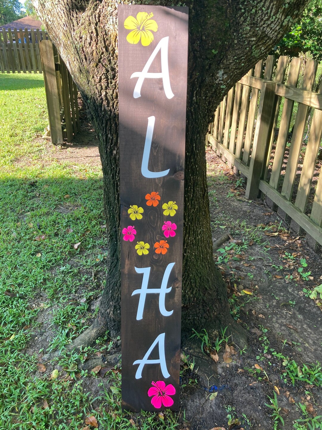 Hand Painted Aloha Welcome Sign: Hawaiian Hibiscus Decor - Etsy