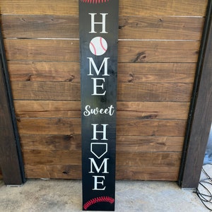 Home Sweet Home Baseball Welcome Sign | Wooden Welcome Sign | Front ...