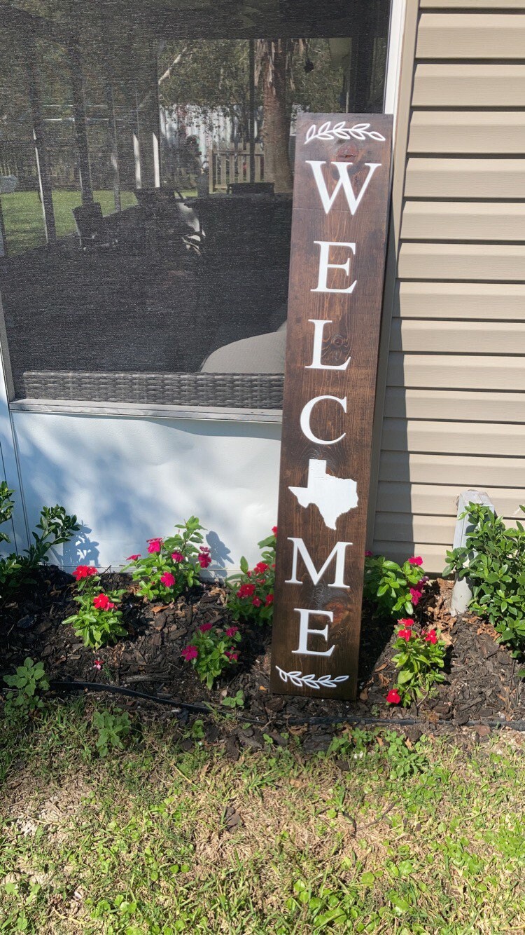 State Welcome Sign Welcome Sign Front Porch Decor With - Etsy