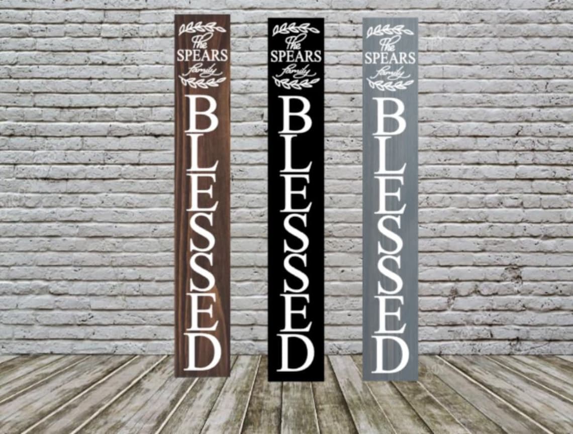 Blessed Sign Personalized Welcome Sign Blessed Decor Front - Etsy
