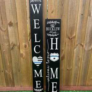 Police Welcome Sign, Back the Blue, Black and Blue, Sheriff Sign ...