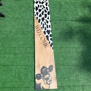 Cow Welcome Sign, Hey Yall Cow Print Sign, Farmhouse Welcome Sign, Farm ...